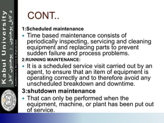 Maintenance Management (presentation) | PPTX
