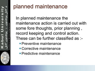 Maintenance Management (presentation) | PPTX
