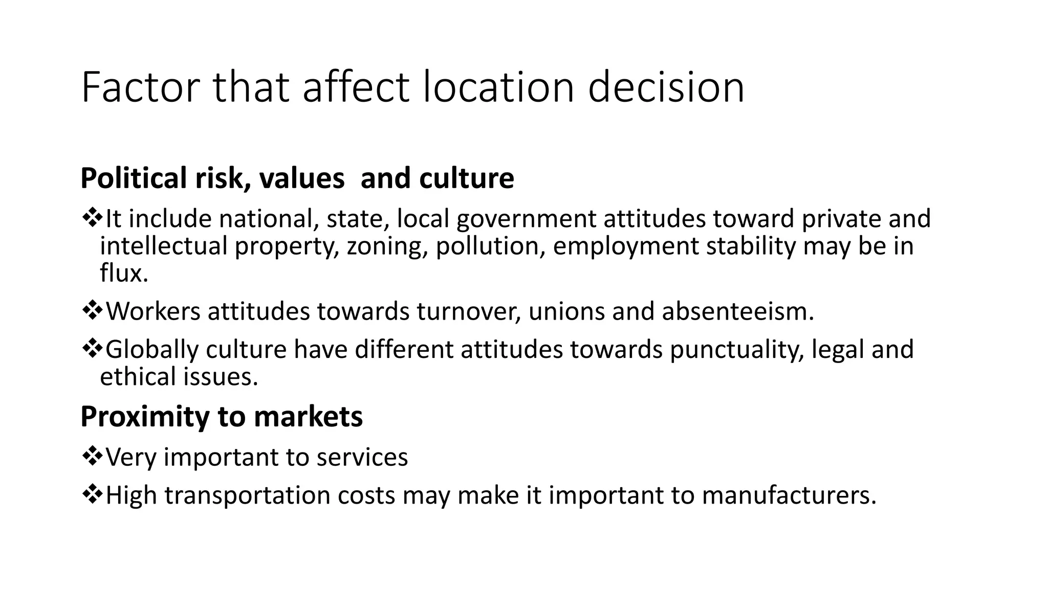 Factor affecting business location decisions | PPTX