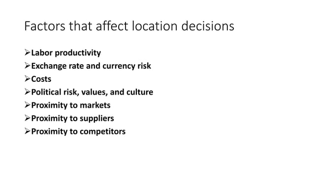 Factor affecting business location decisions | PPTX