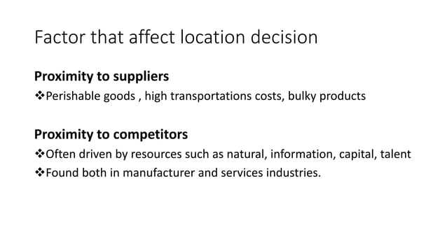 Factor affecting business location decisions | PPTX