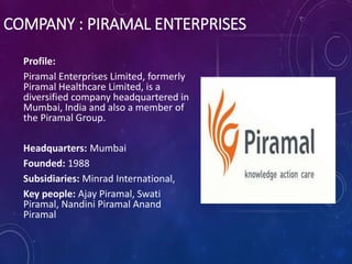 Presentation on Piramal Groups | PPTX