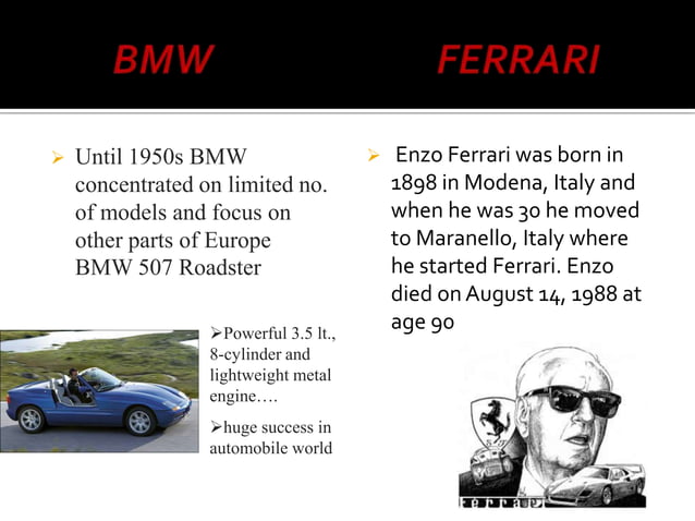 ferrari and bmw comparison | PPT