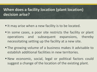 Facility Location/Prduction Design & Development/Process Selection | PPT