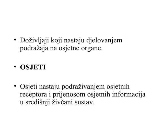 Ponavljanje: osjeti i percepcija | PPT
