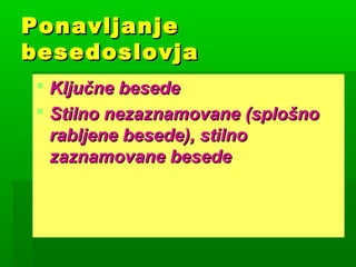 Ponavljanje besedoslovja | PPT