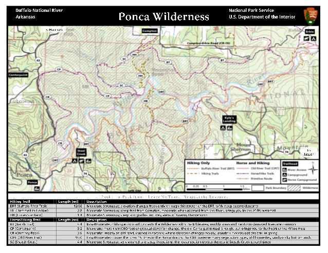NostalgicOutdoors™- Buffalo National River- Ponca Wilderness Trails Map