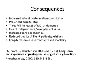 Perioeprative neurocognitive dysfunction | PPTX
