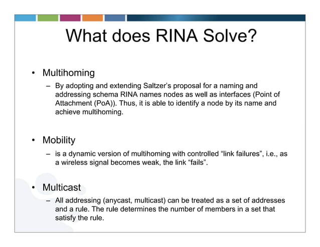 RINA: Recursive Inter Network Architecture | PDF