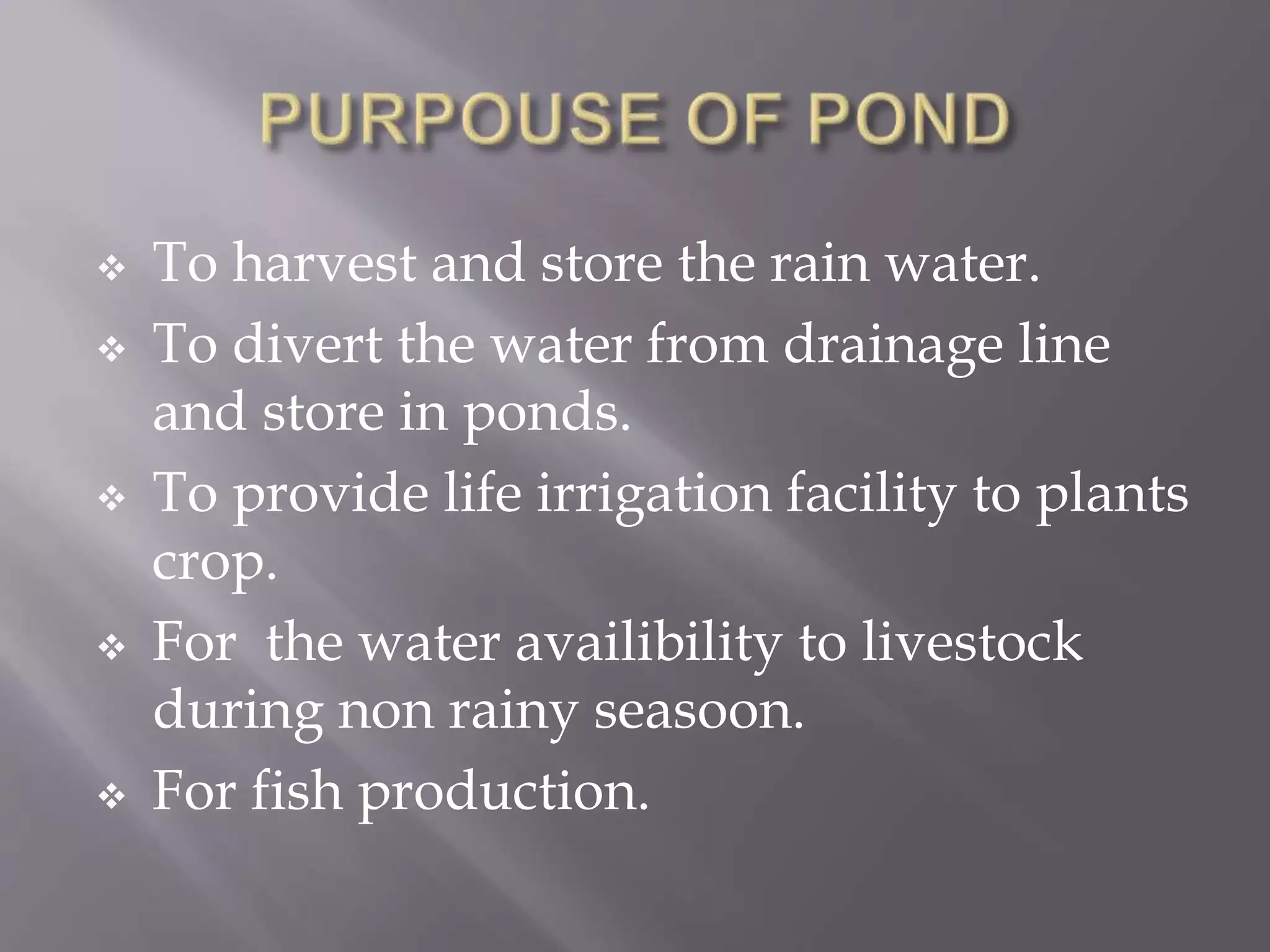 FARM POND DESIGN AND ITS COST ESTIMATION | PPTX