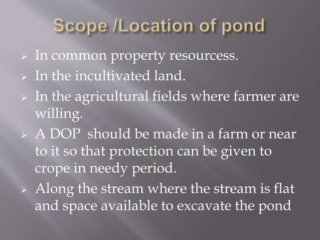 FARM POND DESIGN AND ITS COST ESTIMATION | PPTX
