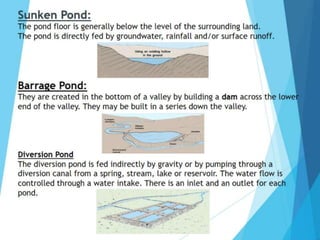 Pond, aquaculture and their types: an overview | PPTX