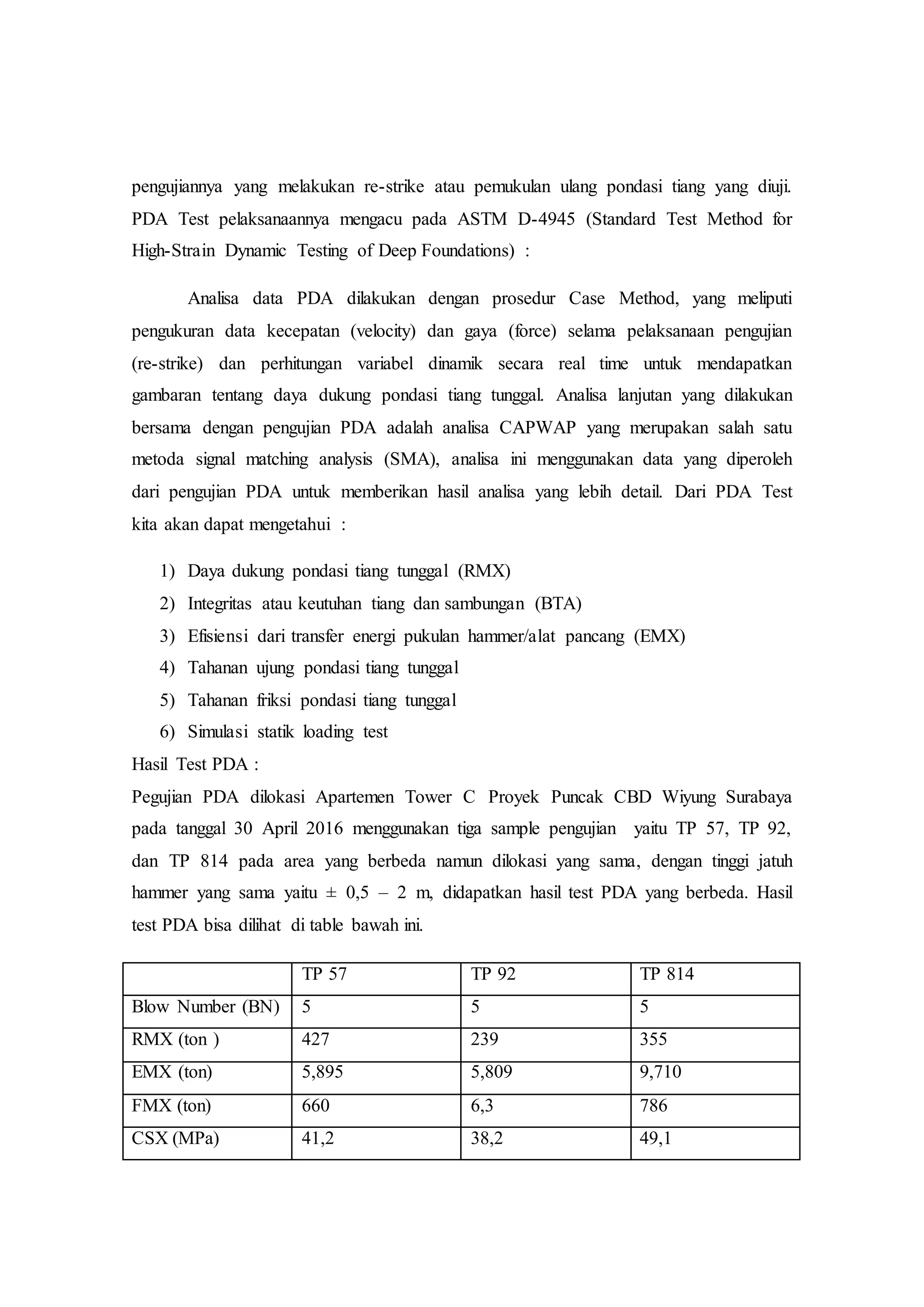 Pondasi tiang pancang | DOCX