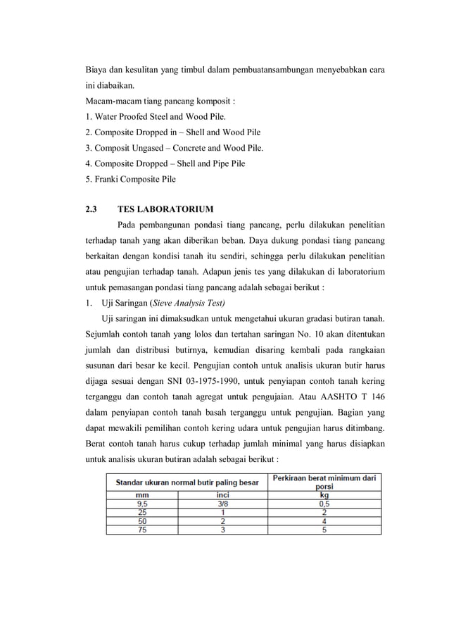 Pondasi tiang pancang univ.gunadarma (ayu, aci, yoan) | PDF