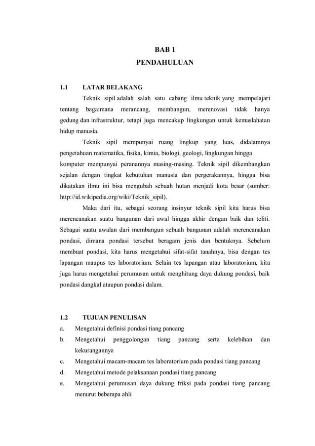 Pondasi tiang pancang univ.gunadarma (ayu, aci, yoan) | PDF