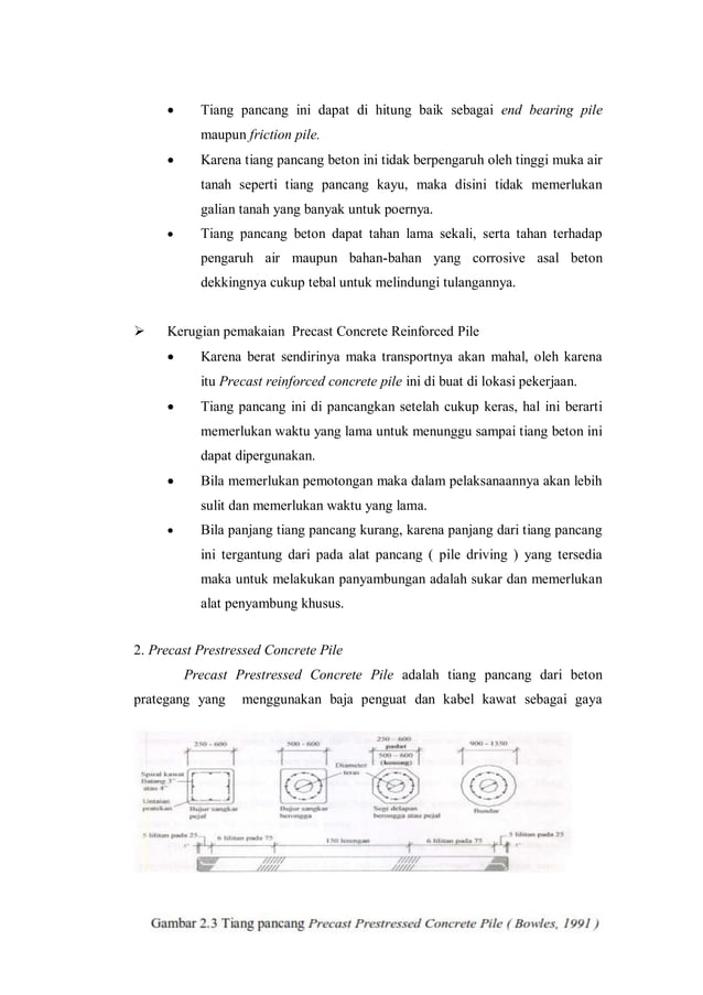 Pondasi tiang pancang univ.gunadarma (ayu, aci, yoan) | PDF