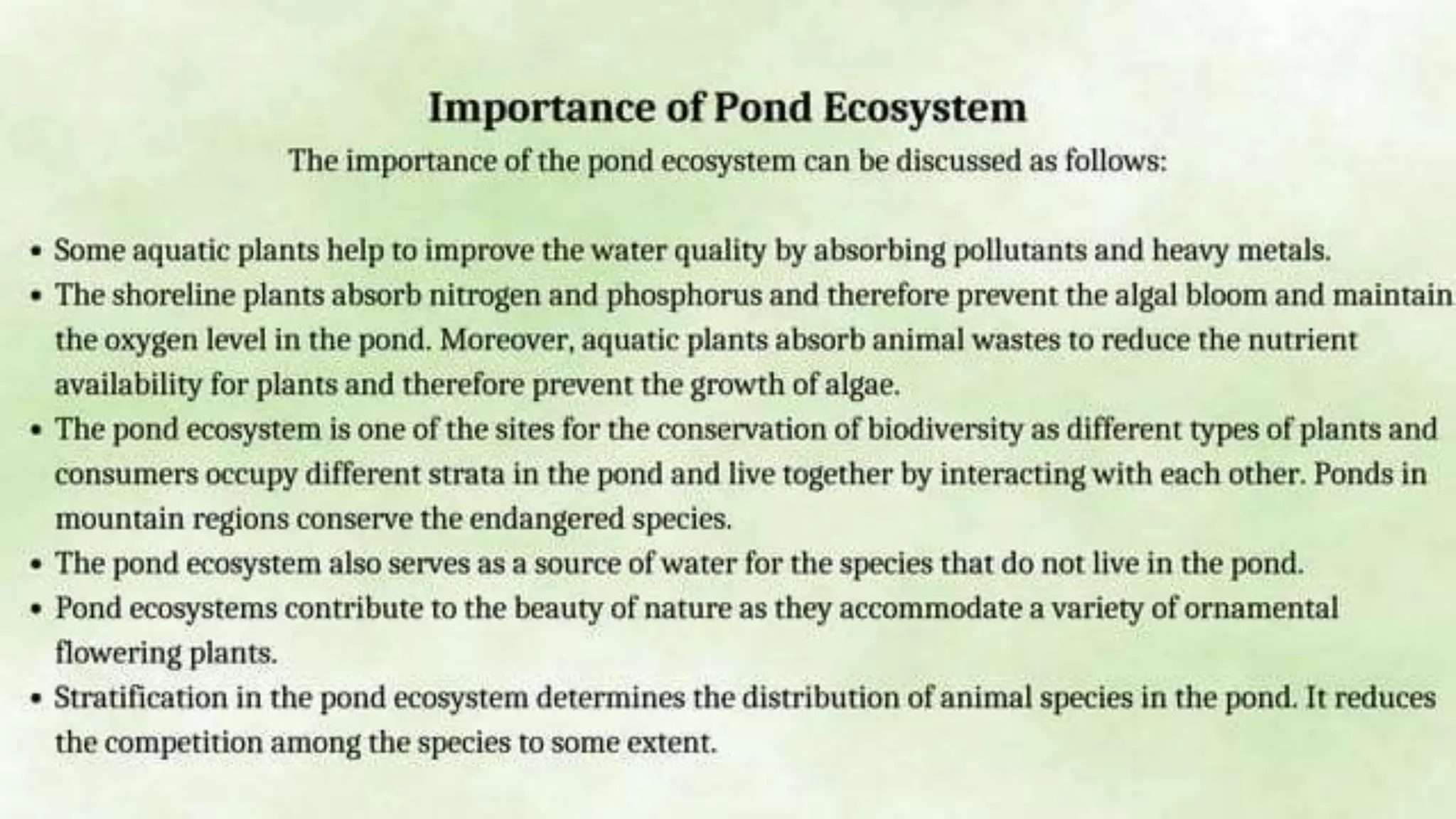 Pond Ecosystem 1349878487848484888484.pptx | Geography | Science