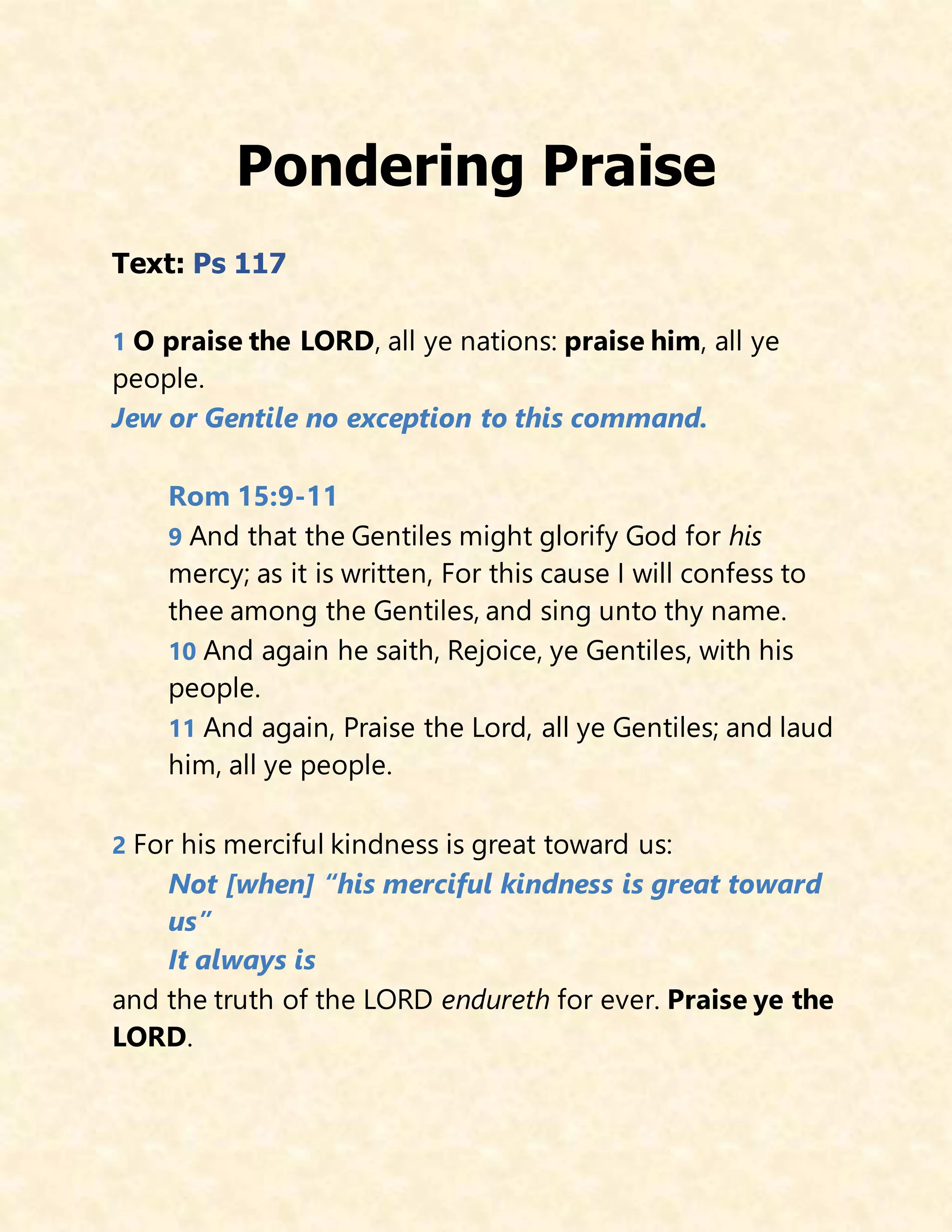 Pondering Praise | DOCX