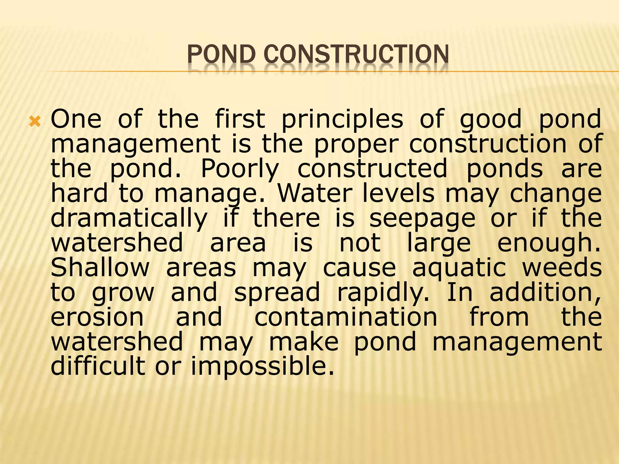 Pond management | PPTX