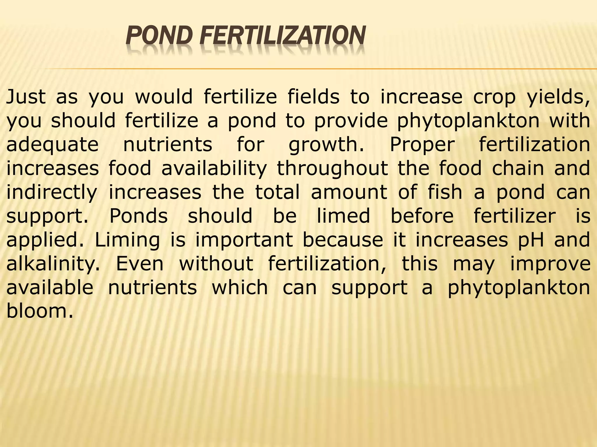 Pond management | PPTX