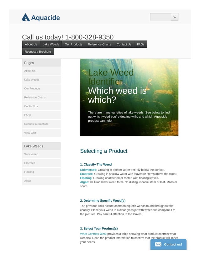 Pond Weed Identification - Aquacide | PDF