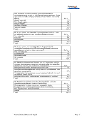 Ponemon cloud security study | PDF