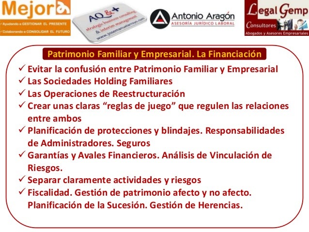 El Patrimonio Familiar, Profesional Y Empresarial - creditocantcrys
