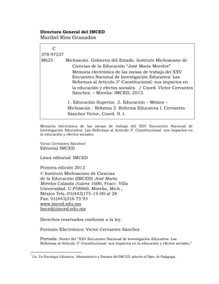 Ponencias del xxv encuentro nacional de investigación educativa | PDF