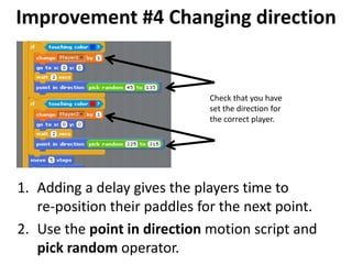 Pong on SCRATCH Directions | PPT