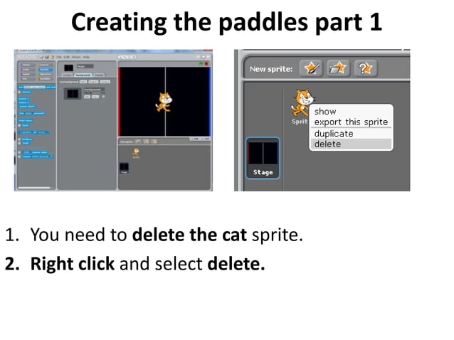 Pong on SCRATCH Directions | PPT