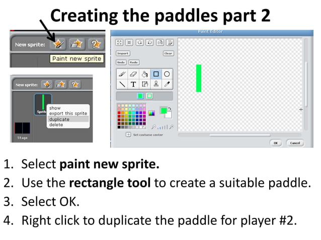 Pong on SCRATCH Directions | PPT