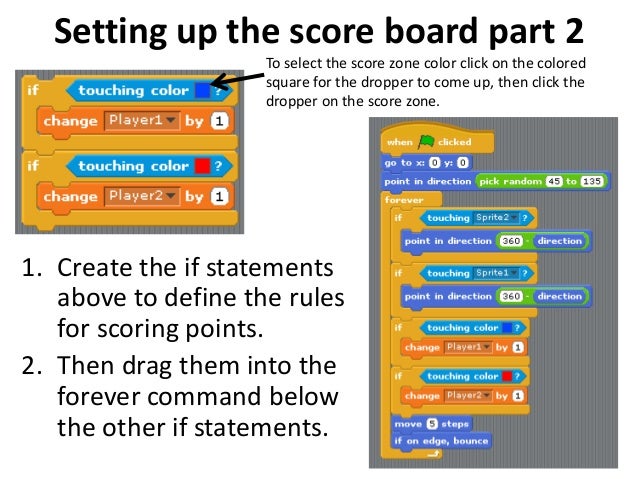 Pong on SCRATCH Directions