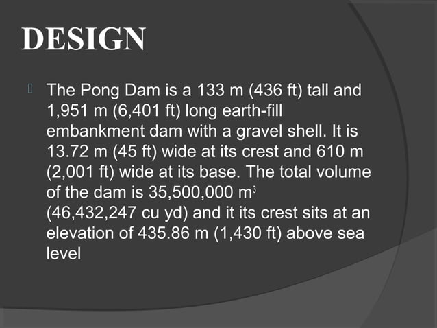 Pong dam ppt | PPT