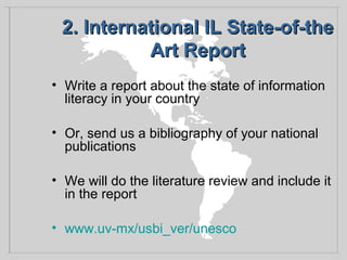 UNESCO - IFLA: Information Literacy Section Contributions | PPT