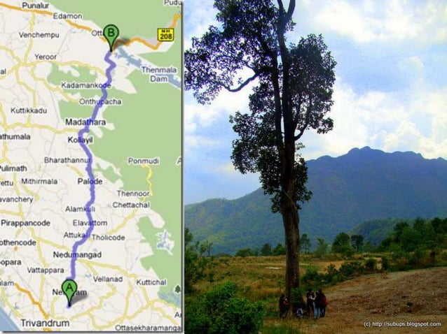Ponmudi Hill-station Kerala, trekking, route map | PPT