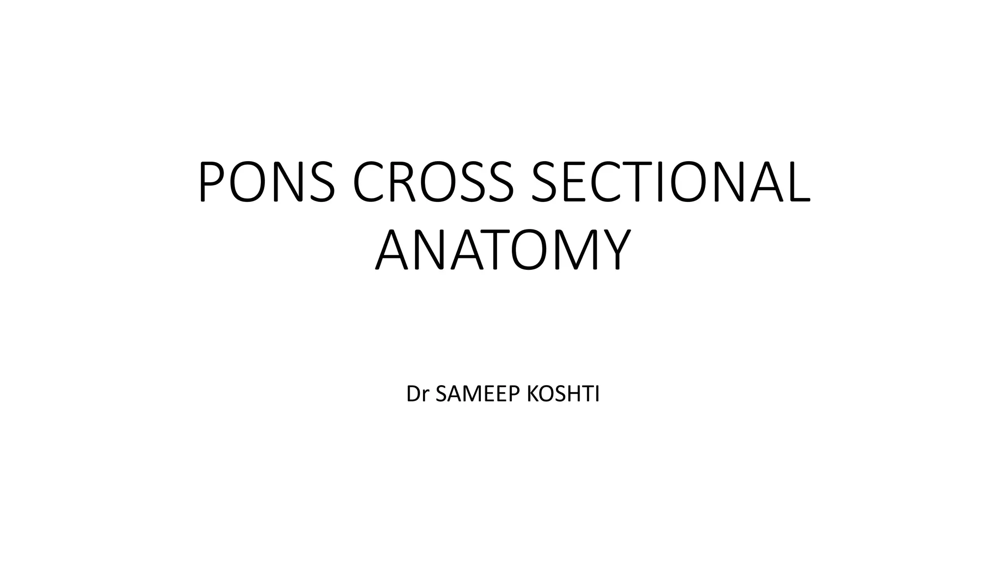 Pons cross sectional anatomy - Dr Sameep Koshti (consultant Neurosurgeon) | PPTX