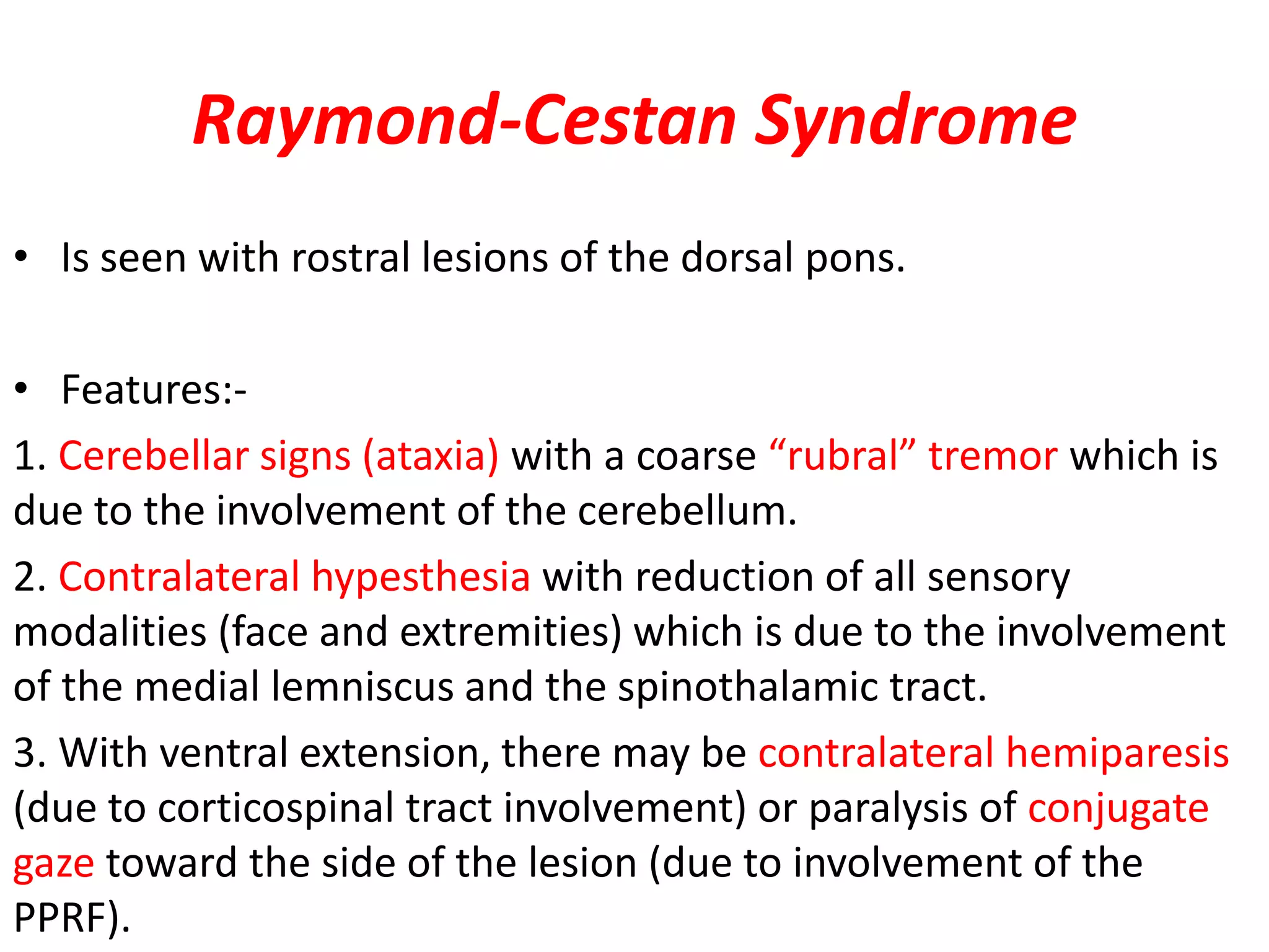 Pons anatomy and syndromes | PPTX