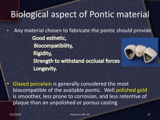 pontic in fpd | PPTX