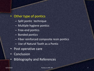 pontic in fpd | PPTX