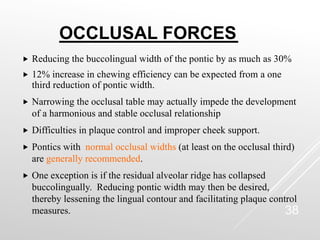 PONTICS IN FIXED PARTIAL DENTURE FOR ORAL | PPT