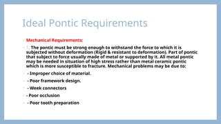 pontic in making teeth for dental practices | PPTX