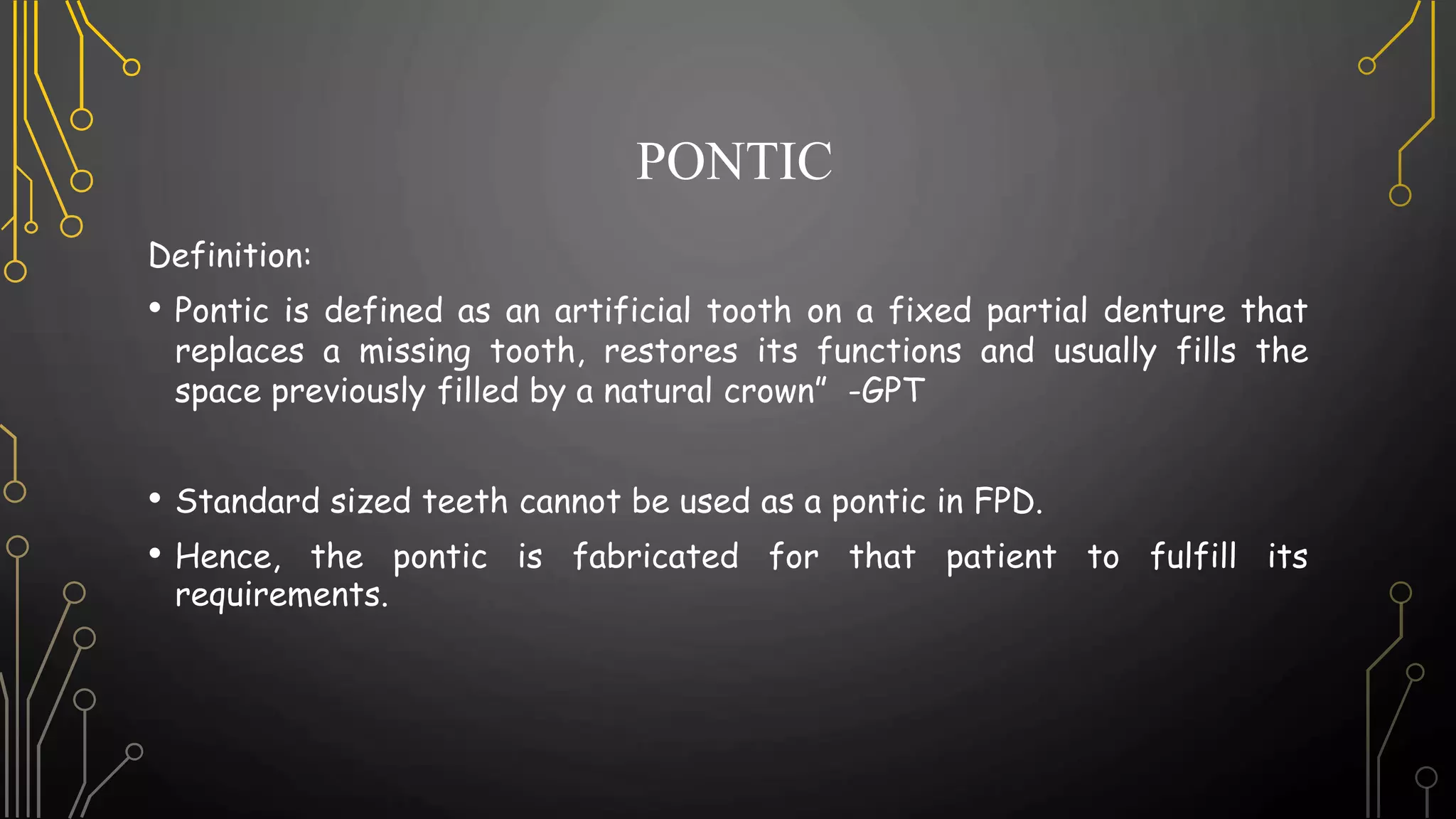 Pontics in Fixed Partial Denture | PPTX