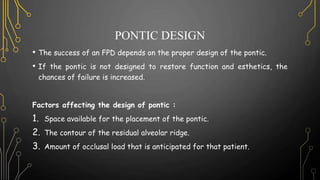 Pontics in Fixed Partial Denture | PPTX