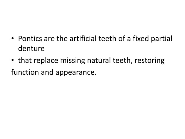 Pontics and Retainers | PPTX | Dental Health | Diseases and Conditions