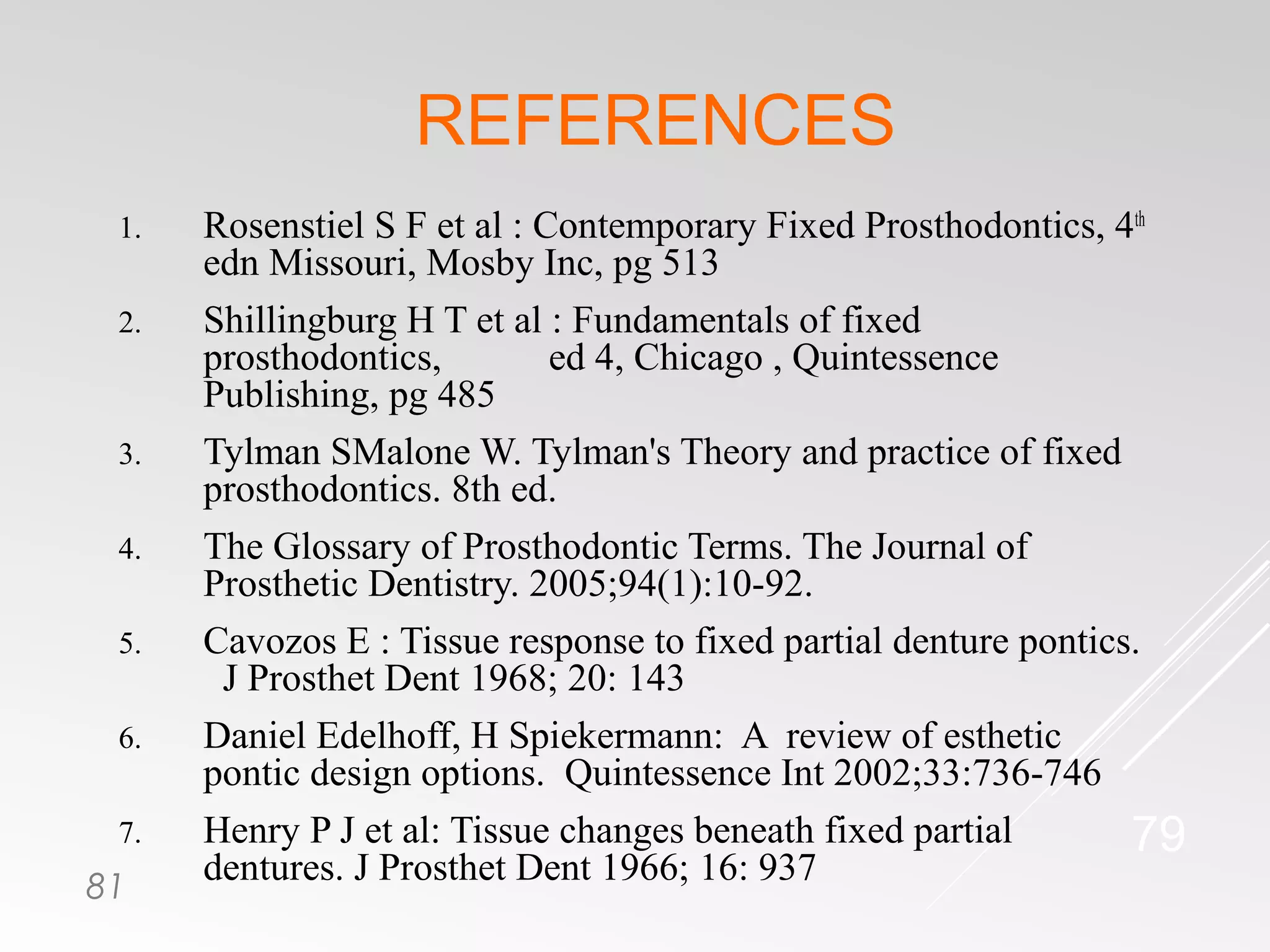 Pontics in Fixed Partial Dentures | PPT