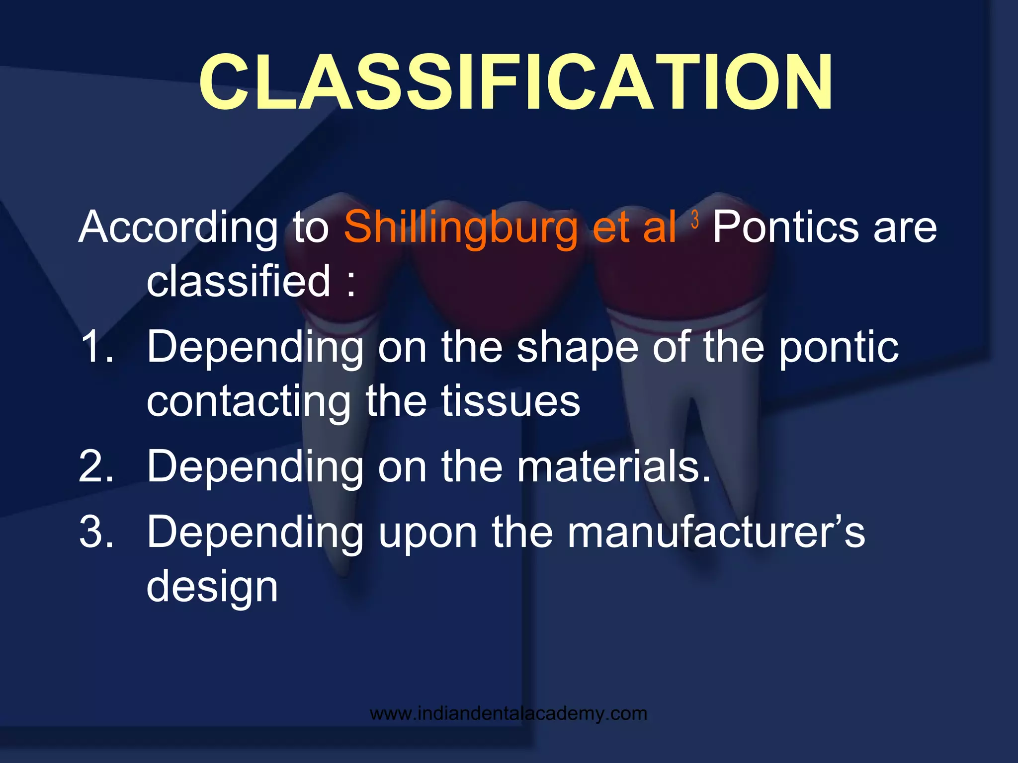 Pontics Design in fixed prosthodontics | PPT