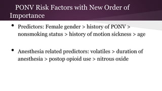 Exploration of Postoperative Nausea and Vomiting | PPTX