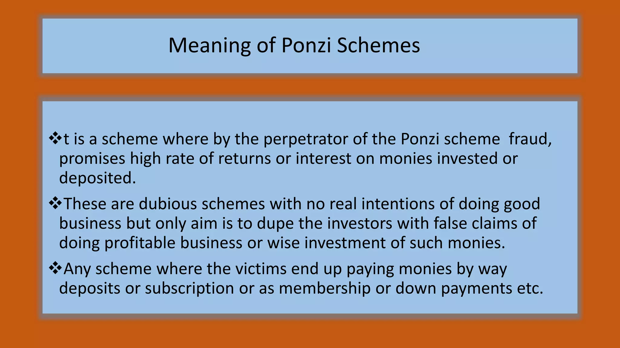 Ponzi schemes | PPTX | Crime & Harmful Acts to Individuals, Society ...