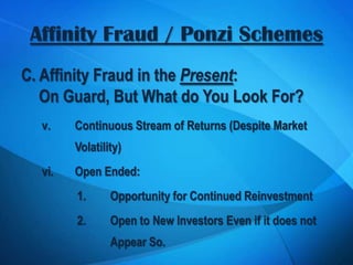 Ponzi Schemes and Investment Fraud: A Year Later | PPTX