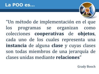 Programacion Orientada a Objetos | PPTX